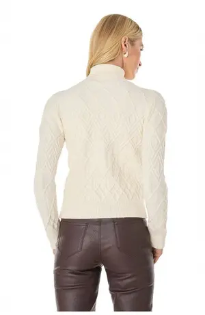 THE NOLI SHOP Cable-knit Turtleneck Sweater With Crystal Embellishments