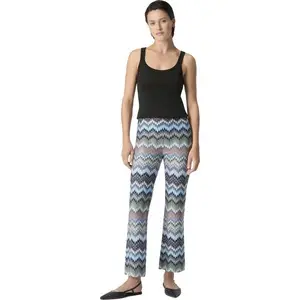 Missoni Missoni Flared Viscose Chevron Snake Motif Trousers Multicoloured