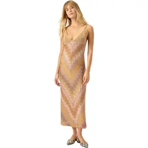 Missoni Viscose Lamé Gown With Deep Neckline - Green& Brown