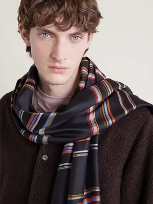 Paul Smith Striped Voile Scarf