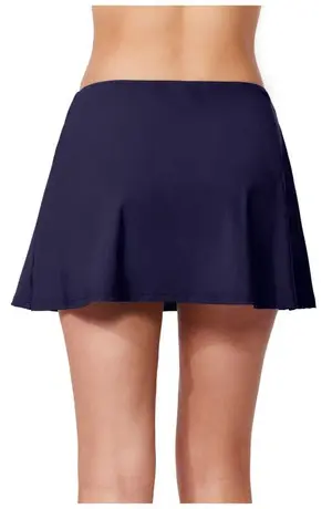 GOTTEX Gold Beaded Pull-on Swim Cover-up Skirt - Navy