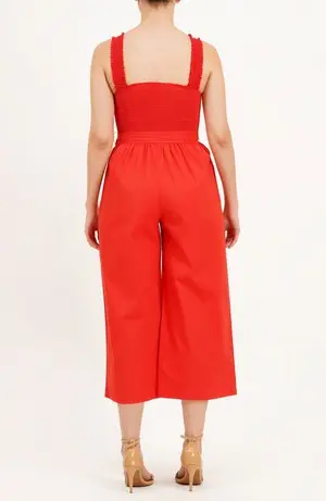 Leota Janet Cropped Jumpsuit - Red