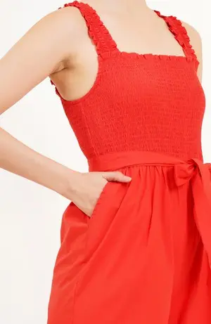Leota Janet Cropped Jumpsuit - Red