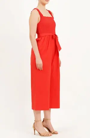 Leota Janet Cropped Jumpsuit - Red
