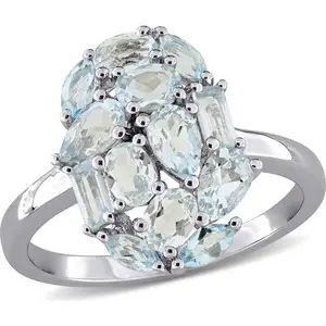 JULIANNA B. Sterling Silver Gemstone Cocktail Ring - Blue Topaz/sterling Silver