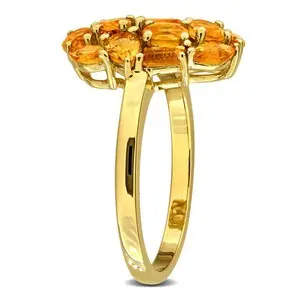 JULIANNA B. Sterling Silver Gemstone Cocktail Ring - Citrine/yellow-plated Silver