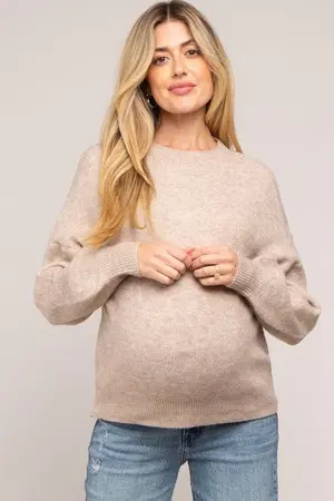 PINKBLUSH Bubble Sleeve Maternity Sweater