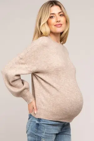 PINKBLUSH Bubble Sleeve Maternity Sweater