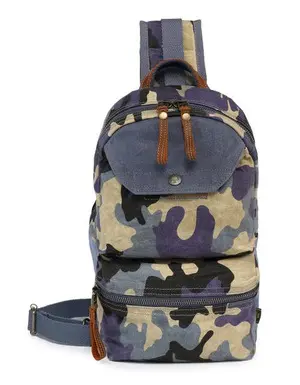 TSD BRAND Mountain Leaf Sling Bag - Navy Camo