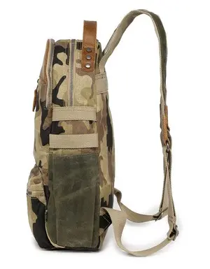 TSD BRAND Mountain Leaf Camo Print Utility Backpack - Army Green Camo