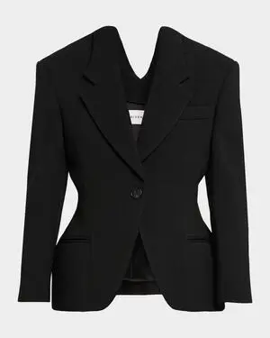 Givenchy Single-breasted Slashed Jacket - Black