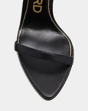 TOM FORD 105mm Lock Goatskin Leather Sandals - Black