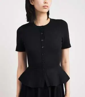 Sandro Knitted Peplum Maxi Dress