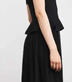 Sandro Knitted Peplum Maxi Dress