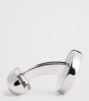 BABETTE WASSERMAN LONDON Rhodium-plated Woven Round Cufflinks