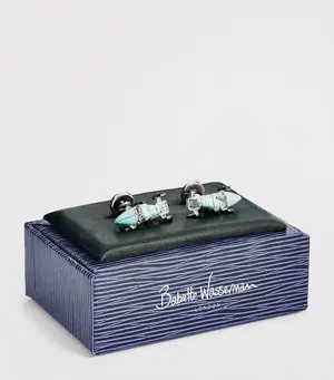 BABETTE WASSERMAN LONDON Rhodium-plated Retro Bug Car Cufflinks