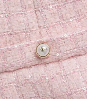 Sandro Tweed Sequinned Check Shorts