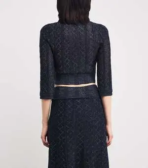Sandro Embellished-knit Cropped Cardigan