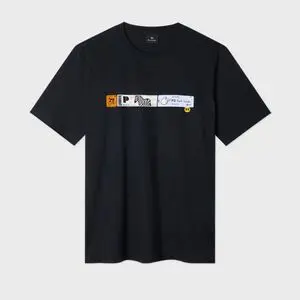 Paul Smith Navy 'tickets' Print T-shirt - Blue