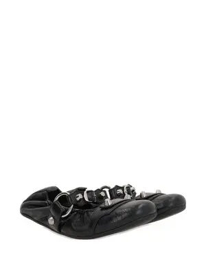 Balenciaga City Leather Ballerinas - Black
