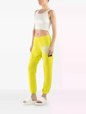 FREECITY Drawstring Print Track Pants - Yellow