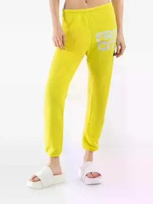 FREECITY Drawstring Print Track Pants - Yellow