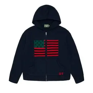 DENIM TEARS Flag Zip-up Sweater