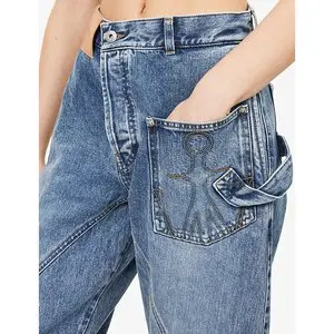 JW Anderson Asymmetric Twisted Waistband Denim Jeans