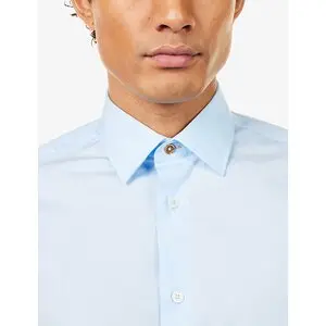 Paul Smith Tailored-fit Long-sleeves Cotton-poplin Shirt