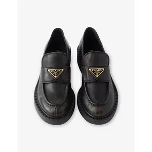 Prada Branded Leather Loafers