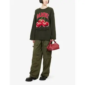GANNI Oversized Logo Wool-blend Jumper