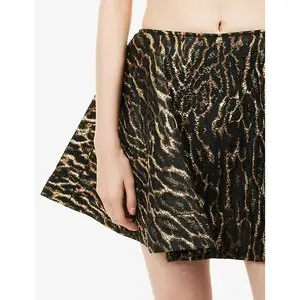 GANNI Textured-pattern Circle Jacquard Mini Skirt