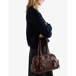 Prada Large Washed Leather Top-handle Bag