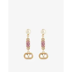 Valentino Garavani Ovalette Drop Metal Earrings - Oro/lightgold/lightrose