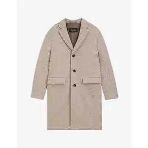 BOSS Single-breasted Knitted Cashmere And Wool Coat