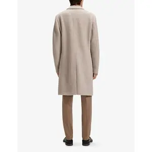 BOSS Single-breasted Knitted Cashmere And Wool Coat