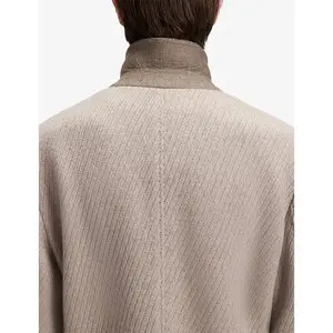 BOSS Single-breasted Knitted Cashmere And Wool Coat