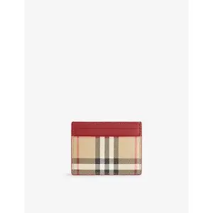 Burberry Check Four-slot Faux-leather Card Holder - Vntg Chk/ruby
