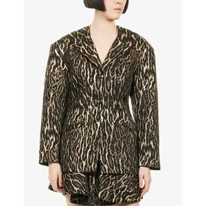 GANNI Metallic Cloque Jacquard Blazer