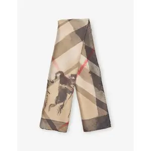 Burberry Watercolour Check Silk Scarf - Sand