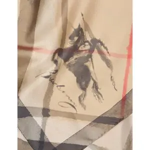 Burberry Watercolour Check Silk Scarf - Sand