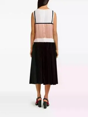 Marni Bow Pleated Midi Dress
