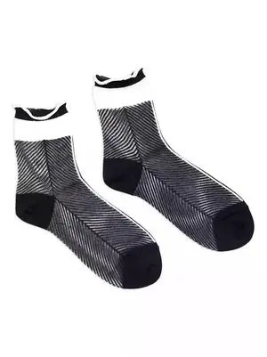 ANTIPAST Herringbone Trim Ankle Socks - Grey