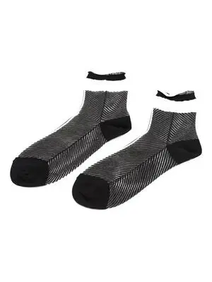 ANTIPAST Herringbone Trim Ankle Socks