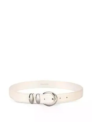 Sandro Leather Belt With Metal Buckle - Neutrals