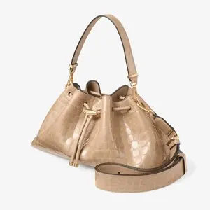JIMMY CHOO Cinch Medium Shoulder Bag - Chai/gold