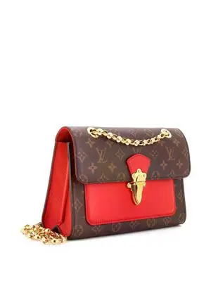 LOUIS VUITTON Victoire Handbag Monogram Canvas And Leather Shoulder Bag - Red