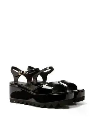 Stella McCartney Platform Buckle Heeled Sandals - Black