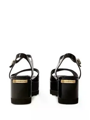 Stella McCartney Platform Buckle Heeled Sandals - Black
