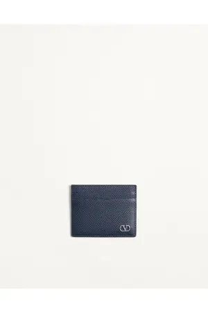 Valentino Garavani Valentino Garavani Vlogo Signature Cardholder In Grainy Calfskin Natural